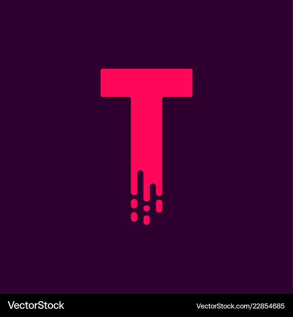 Dripping logo letter t Royalty Free Vector Image