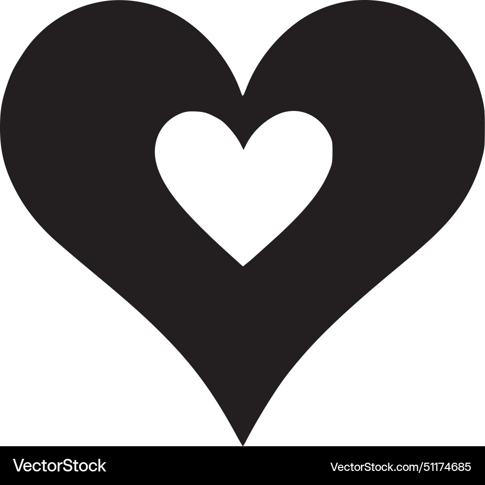 Heart - black and white Royalty Free Vector Image
