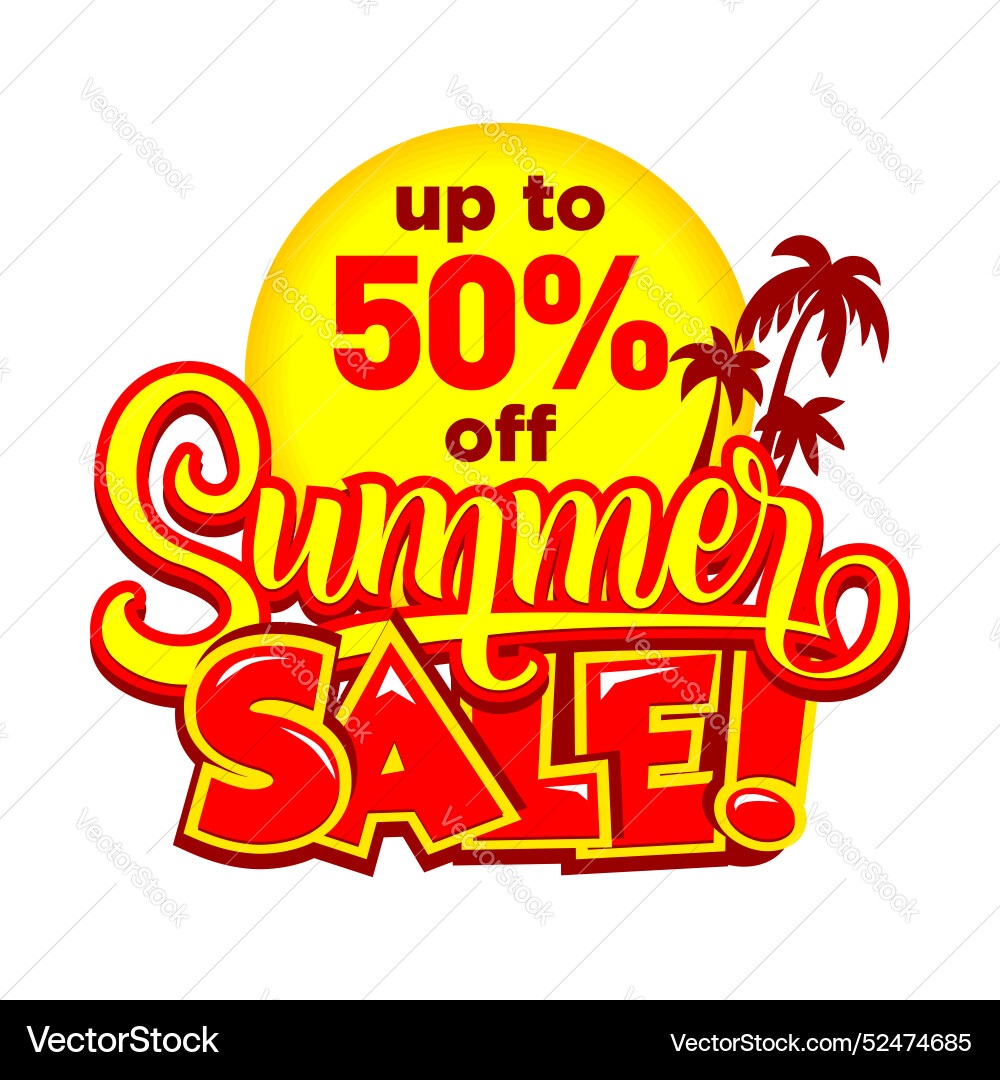 Hot summer sale sticker Royalty Free Vector Image
