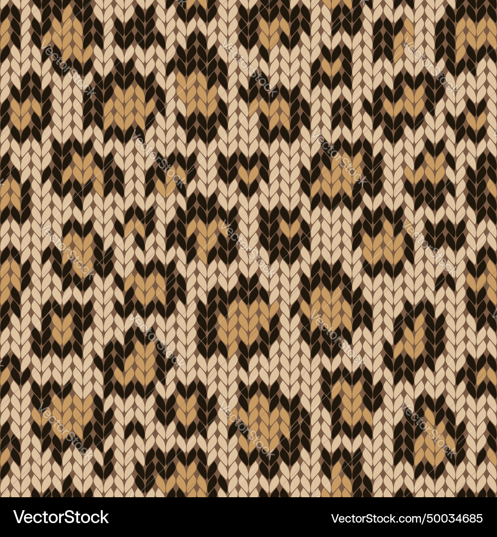 Leopard knitted seamless pattern Royalty Free Vector Image