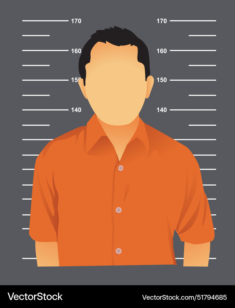 Prisoner mugshot Royalty Free Vector Image - VectorStock