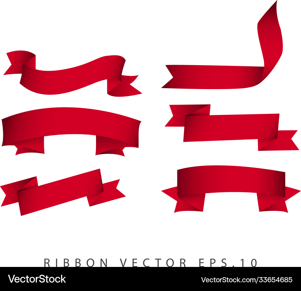 Ribbon set template design Royalty Free Vector Image
