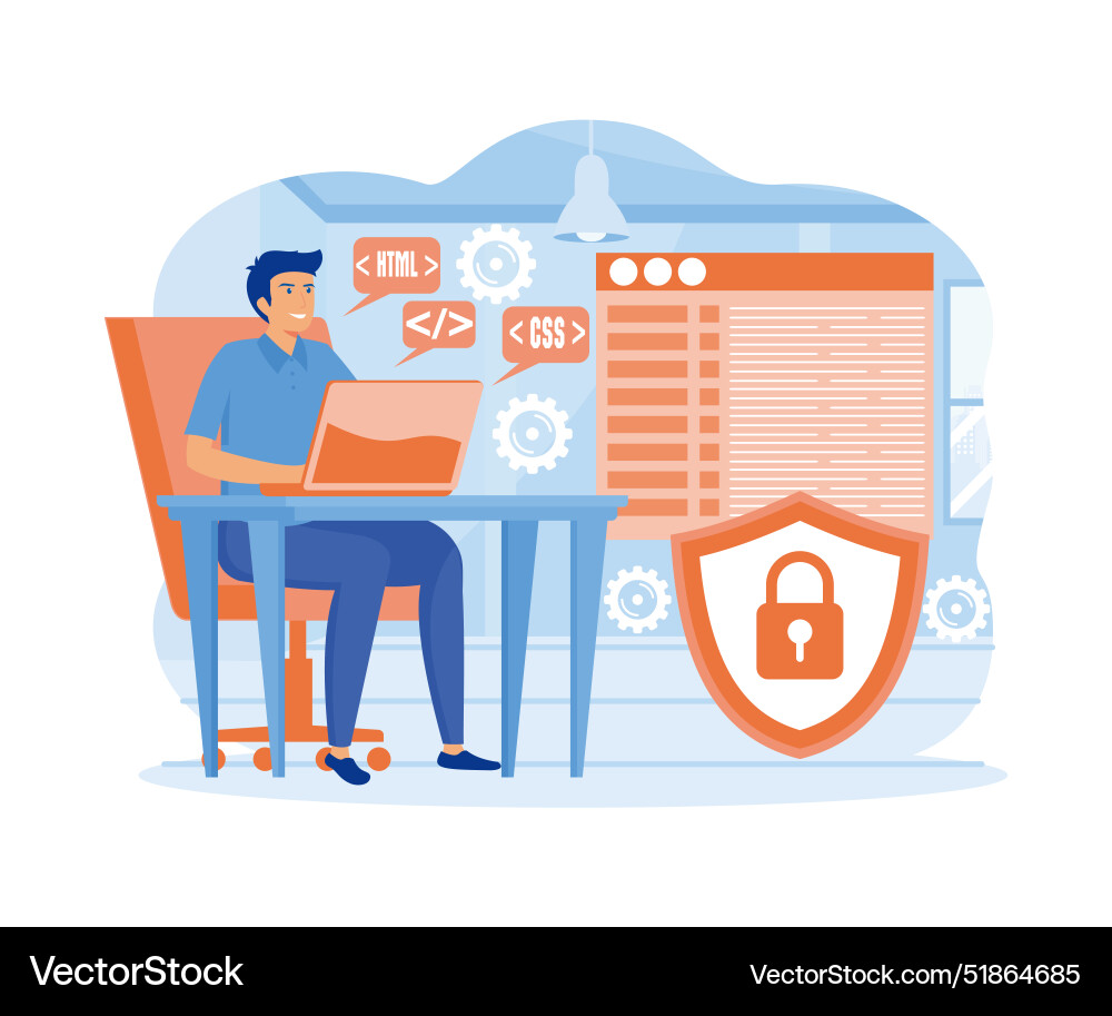 Web Development Programming Languages Css Html Vector Image