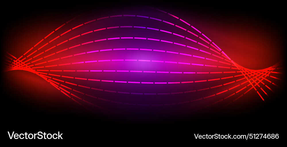 A red and purple wave on dark background Vector Image