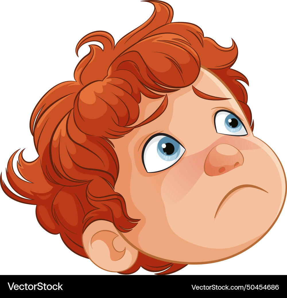 Graphic of a young boy with puzzled expression Vector Image