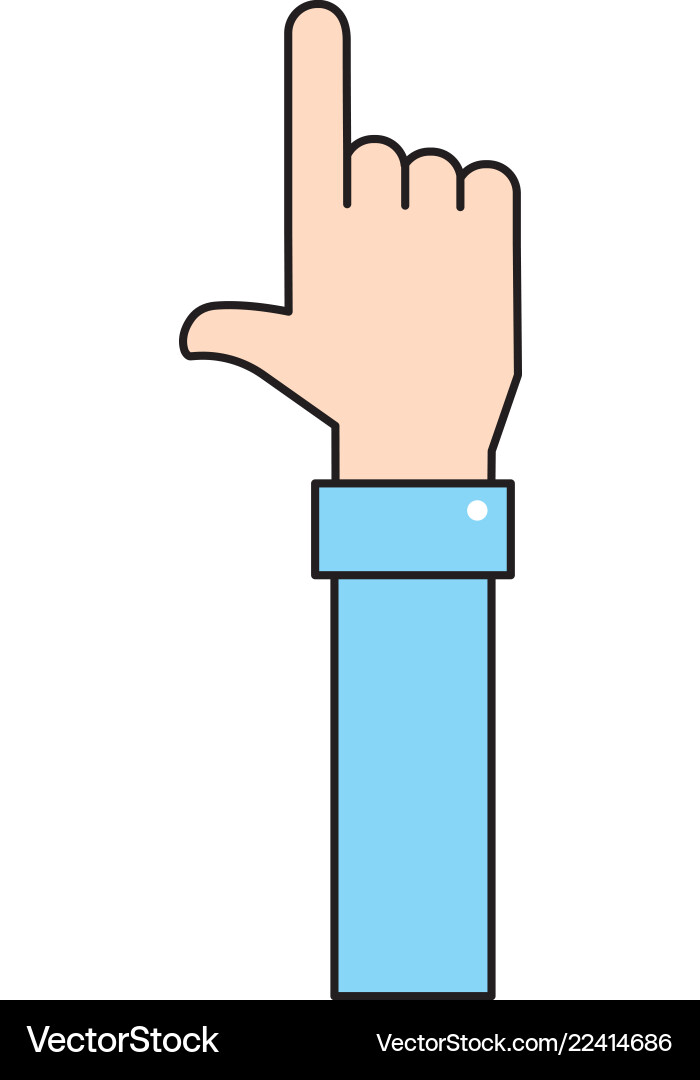 Hand pointing up symbol Royalty Free Vector Image