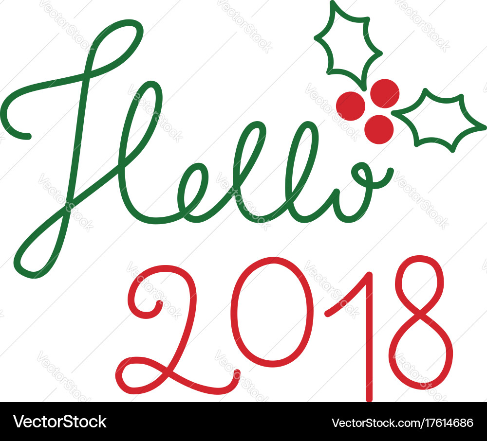 Happy New Year 2018 Lettering Royalty Free Vector Image