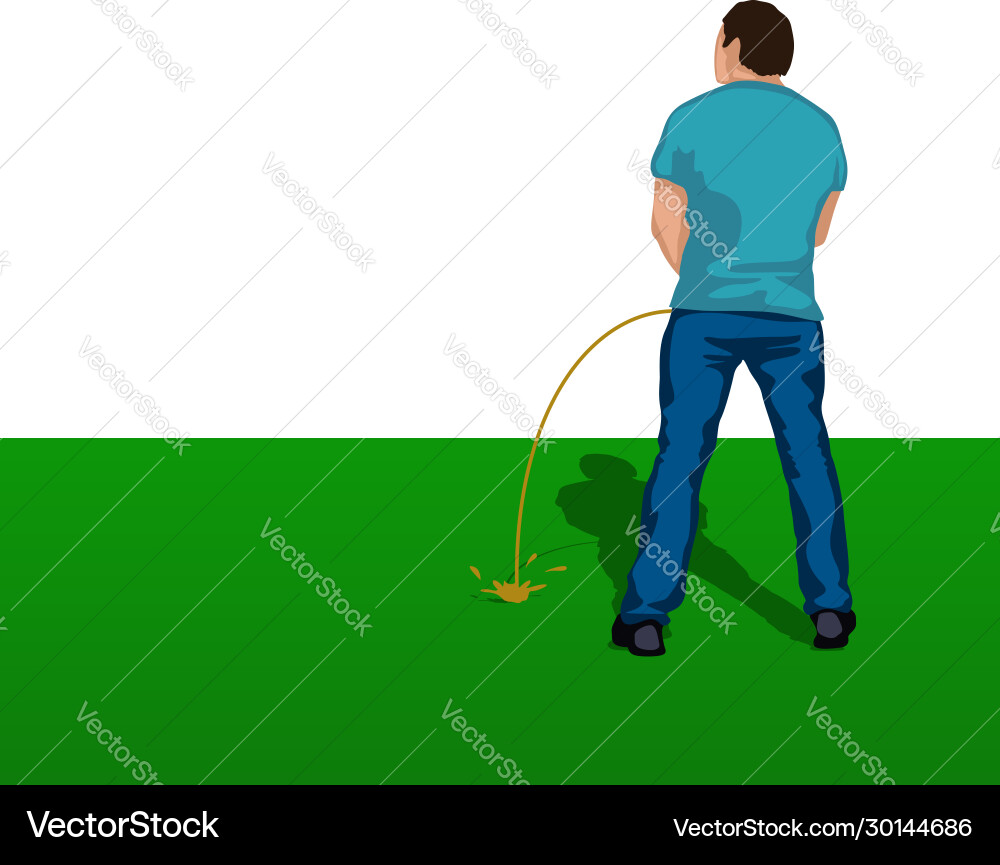 Man Urinating in Grass Royalty Free Vector Image