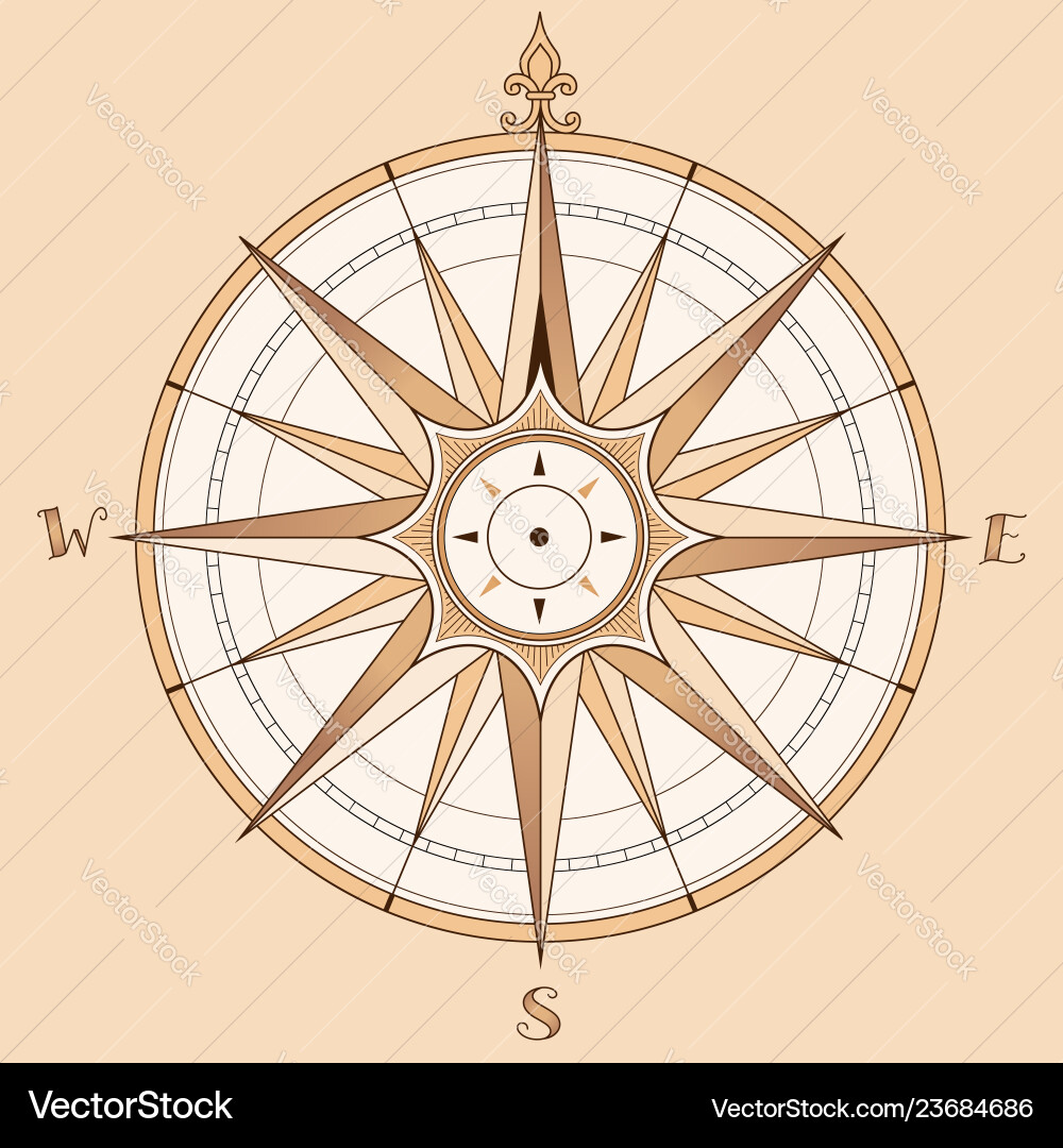 Sea compass Royalty Free Vector Image - VectorStock