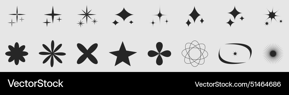 Stars collection set of element shapes Royalty Free Vector