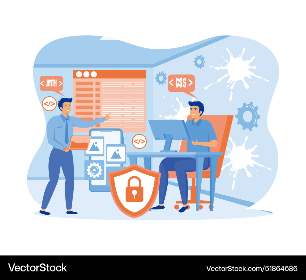 Web development programming languages programmer Vector Image Web development programming languages programmer Vector Image