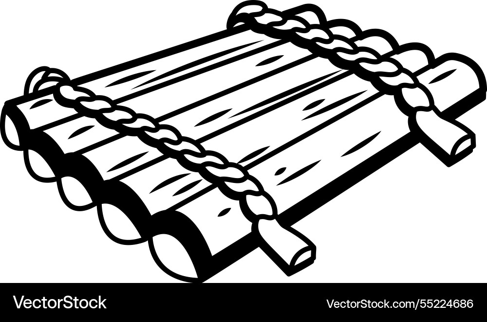 Wooden raft Royalty Free Vector Image - VectorStock