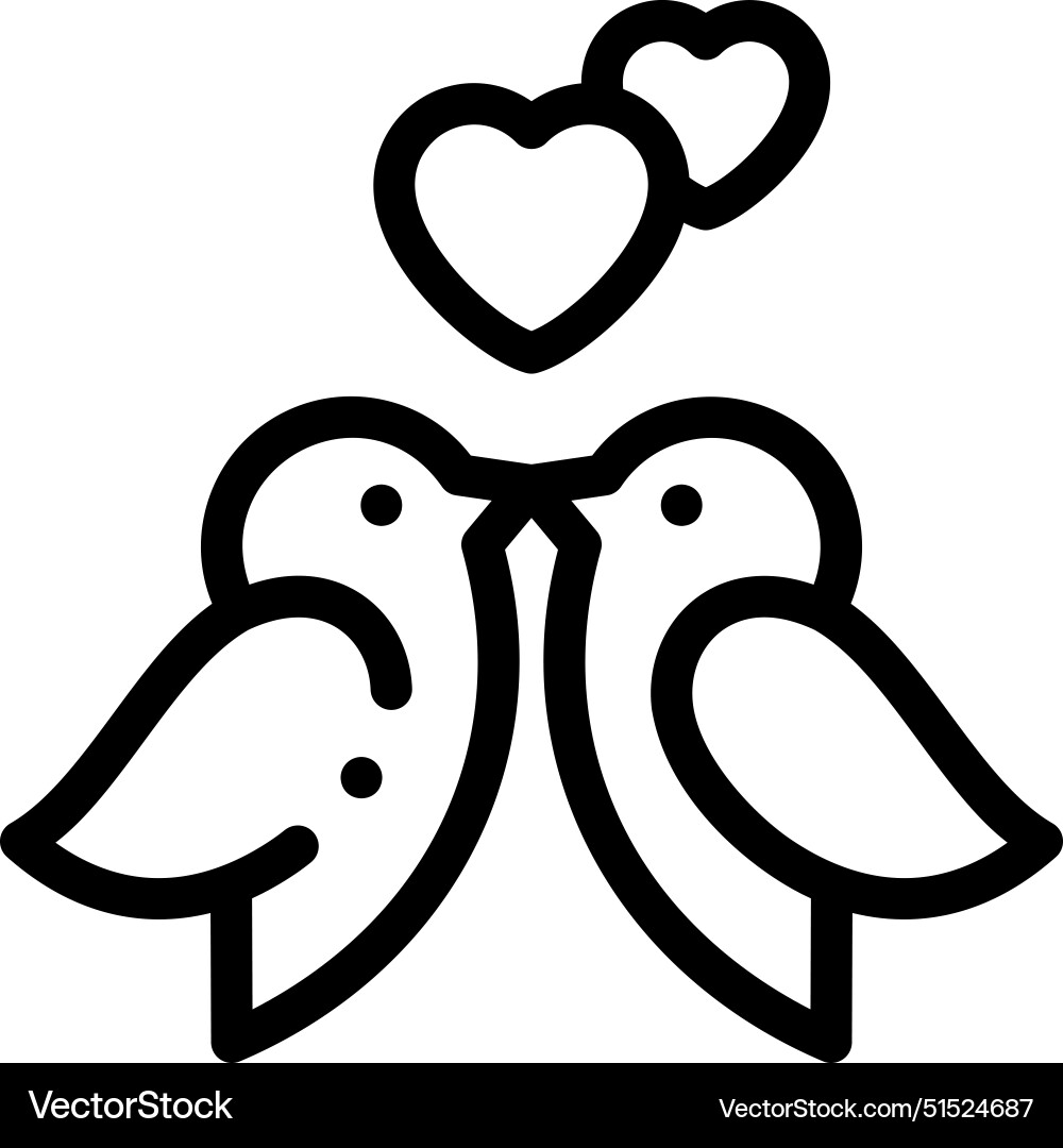 Birds icon thin linear style design isolated Vector Image