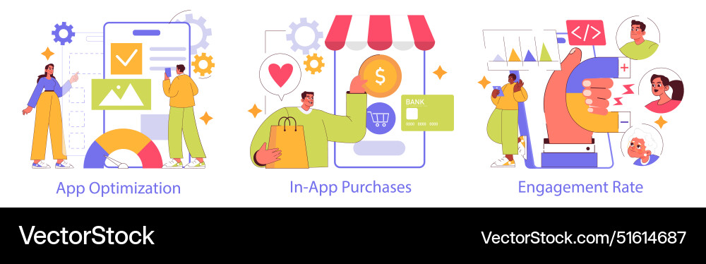 Branded app flat Royalty Free Vector Image - VectorStock