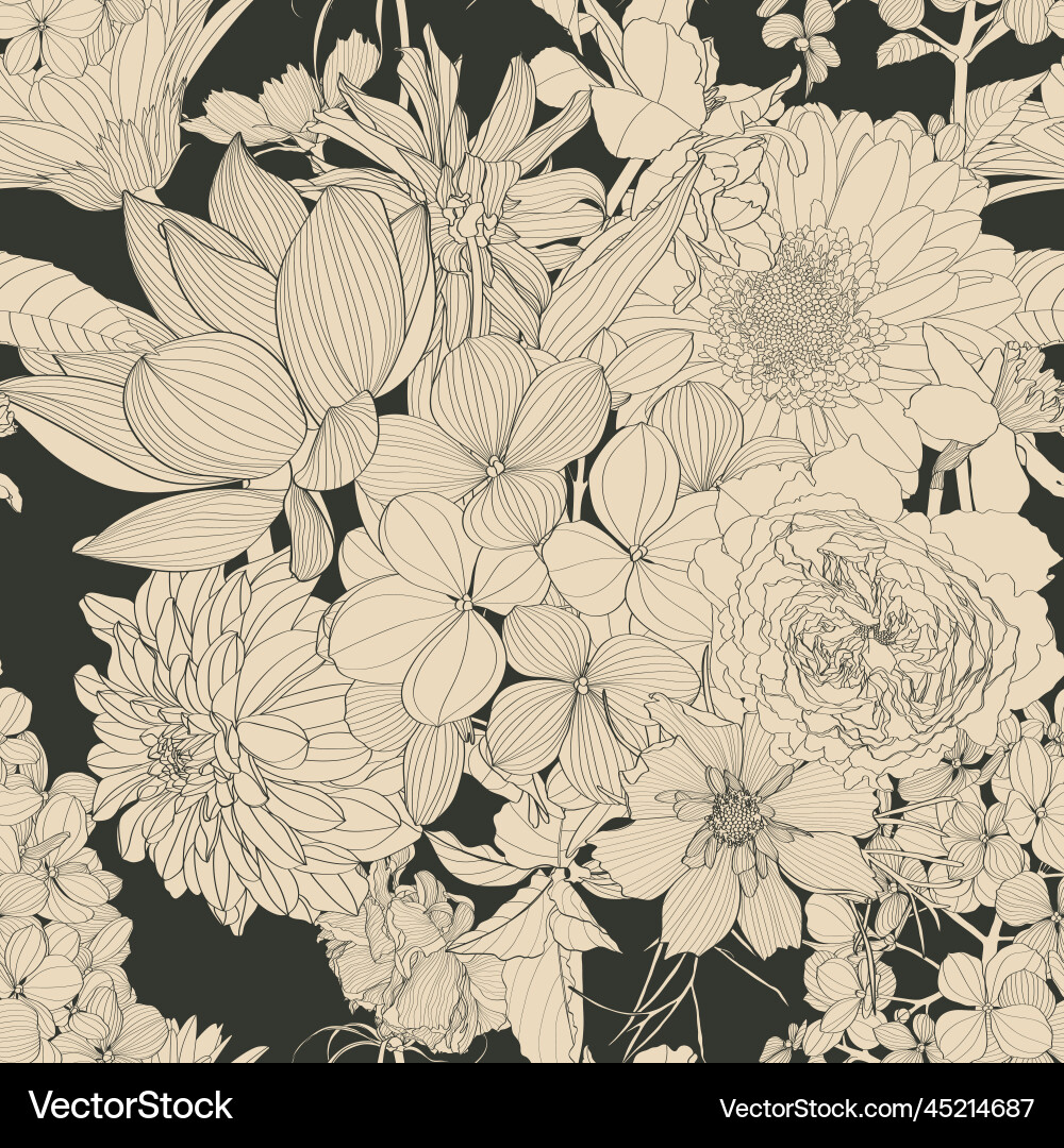 Elegant Floral Pattern Royalty Free Vector Image