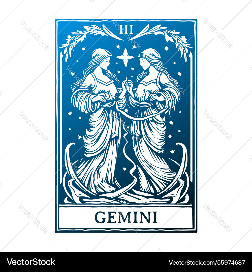 Gemini clip art design Royalty Free Vector Image
