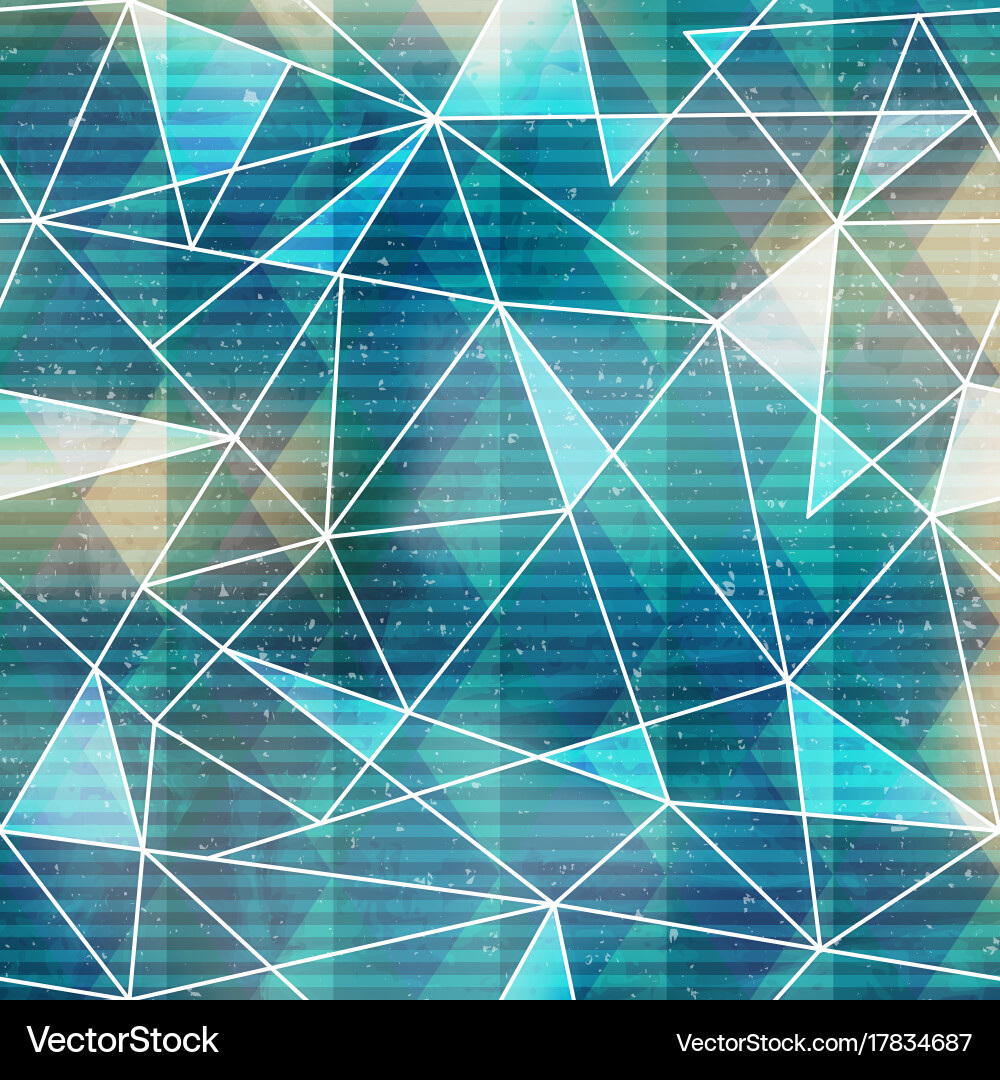 Geometric Triangle Pattern - Blue & Grunge Vector Image