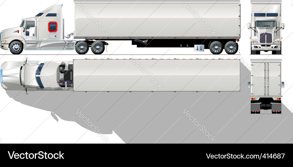 Hi detailed semi truck Royalty Free Vector Image