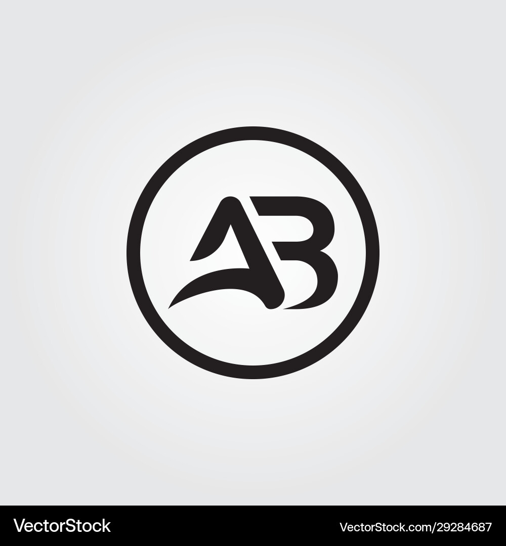 Initial ab letter logo with creative modern Vector Image
