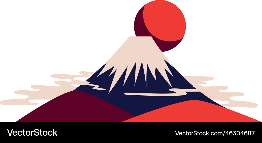 Japanese mount fuji icon Royalty Free Vector Image