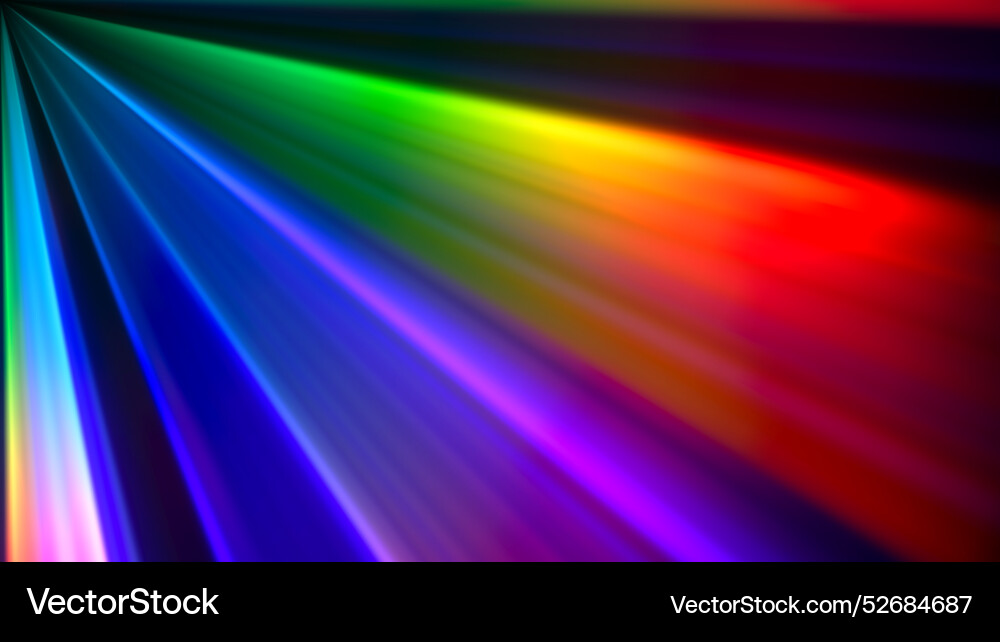 Rainbow gradient dispersion glowing rays and flare