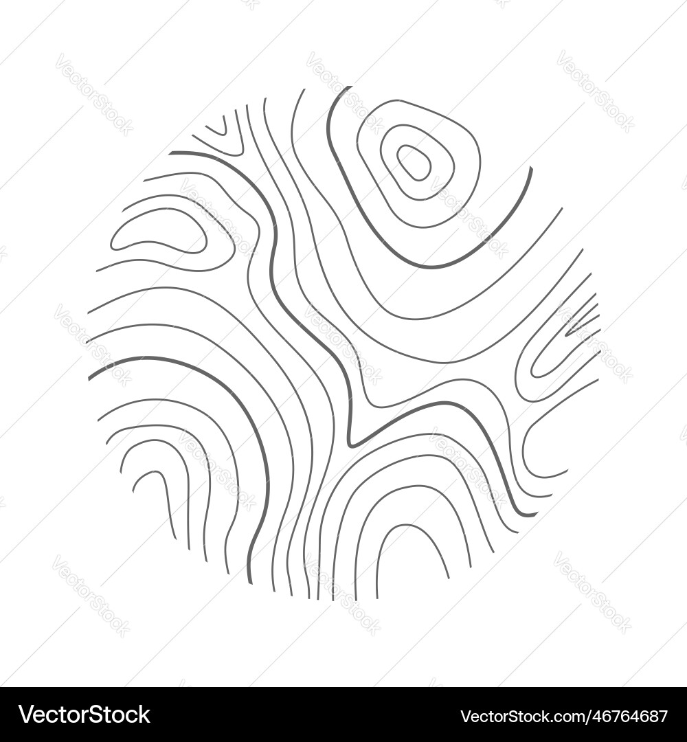 Topographic Relief Round Shape Royalty Free Vector Image