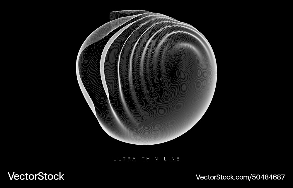 Ultra thin line fluid geometry dynamic Royalty Free Vector