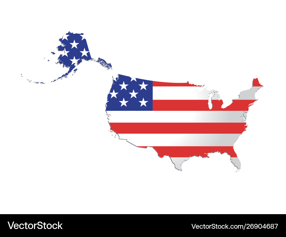 Usa flag map Royalty Free Vector Image - VectorStock