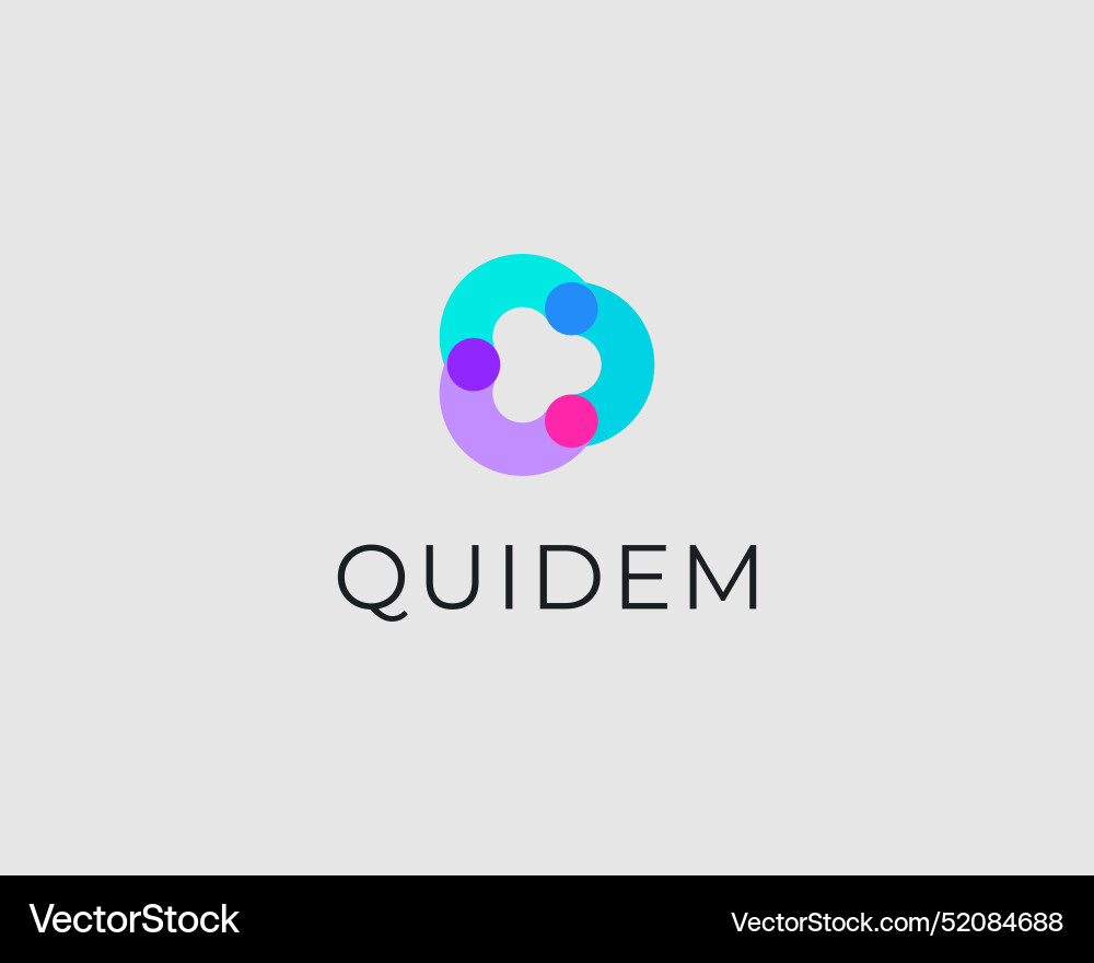 Abstract logo from shapes and dots Royalty Free Vector Image