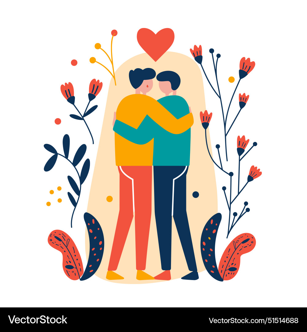 Couple embracing love affection happy romantic Vector Image