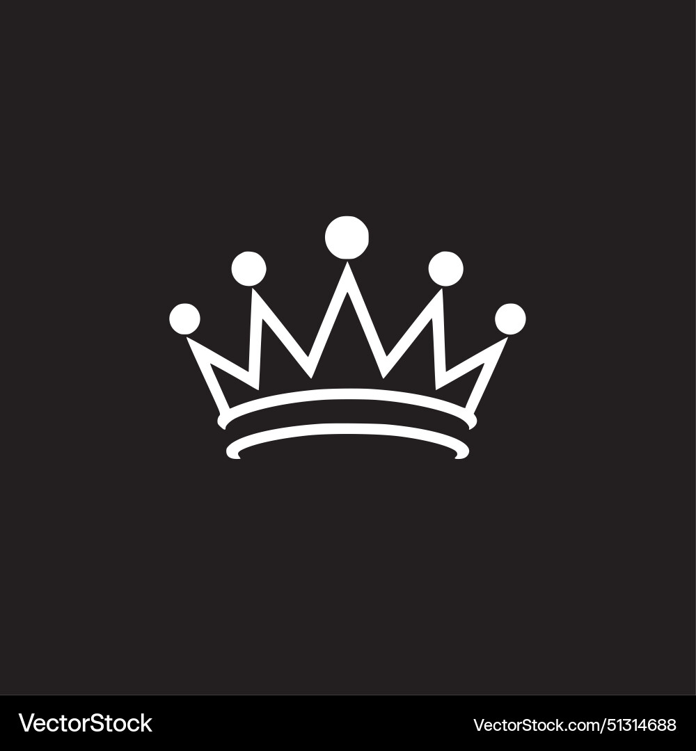 Crown - black and white Royalty Free Vector Image