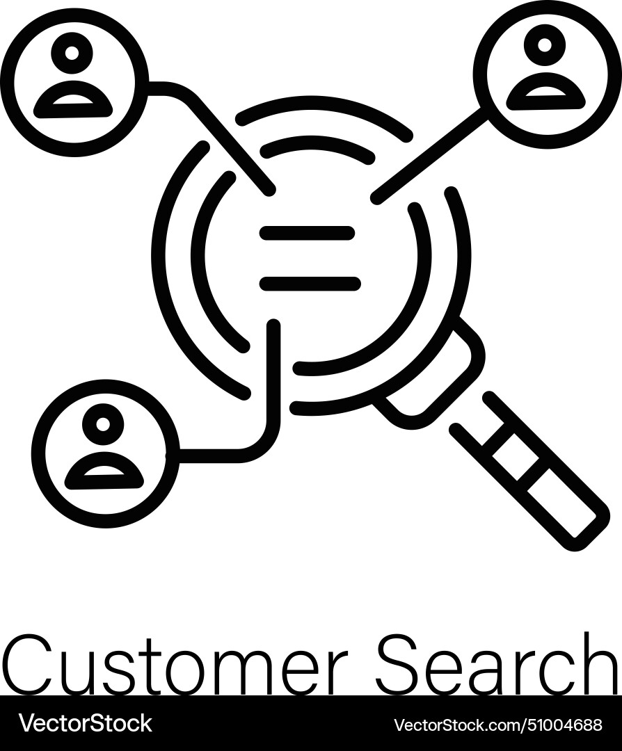 Customer search Royalty Free Vector Image - VectorStock