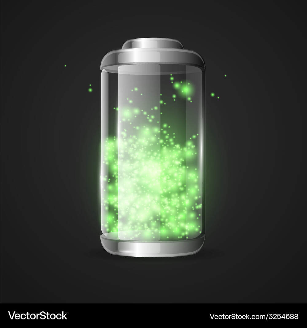 Detailed glossy battery Royalty Free Vector Image