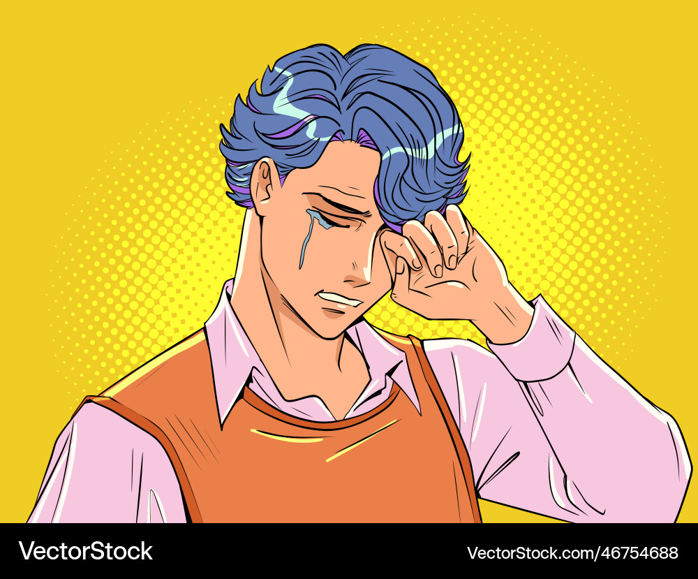 Experiences due to life problems men can cry too Vector Image