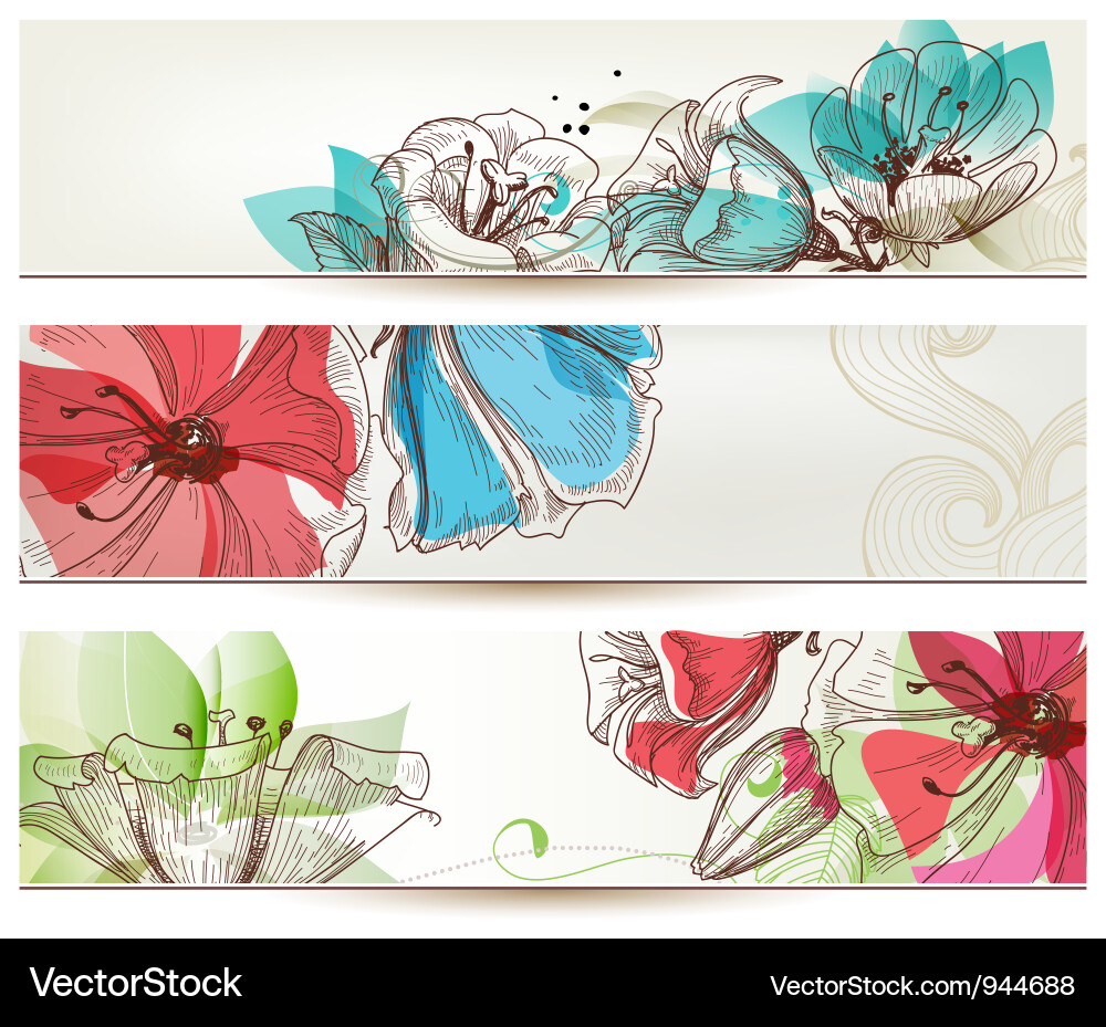 Floral banners Royalty Free Vector Image - VectorStock