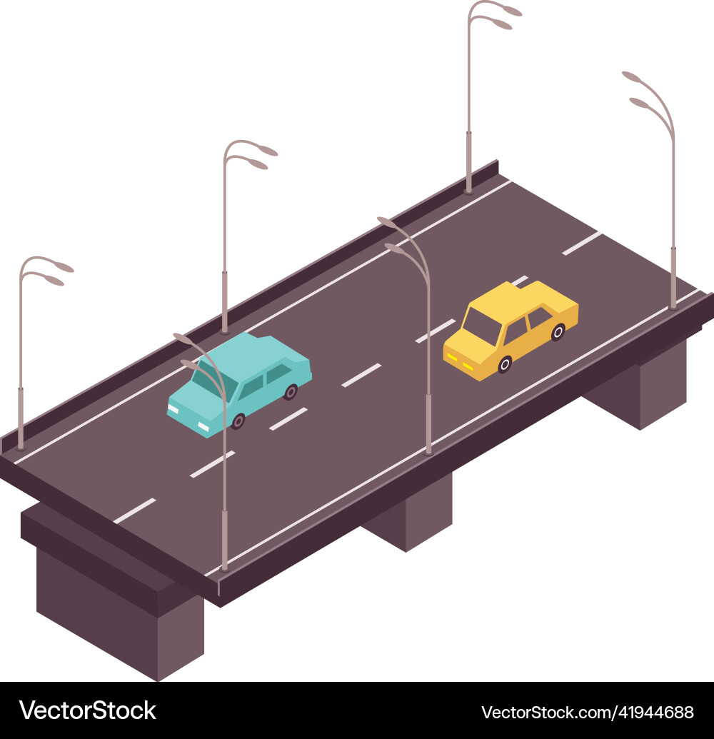 Flyover motorway road composition Royalty Free Vector Image