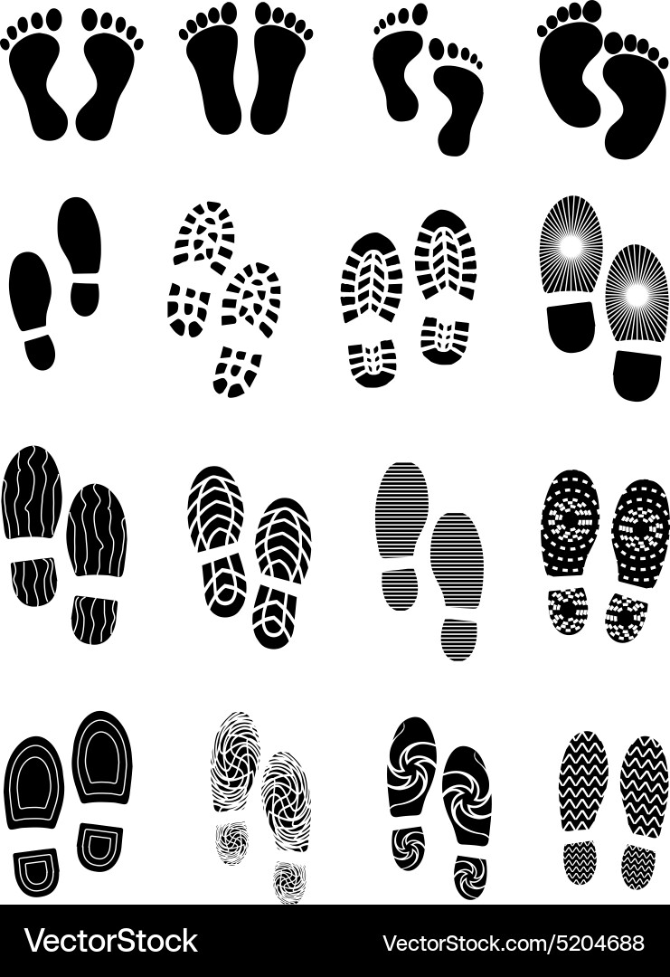 Footprint Icon Collection Royalty Free Vector Image