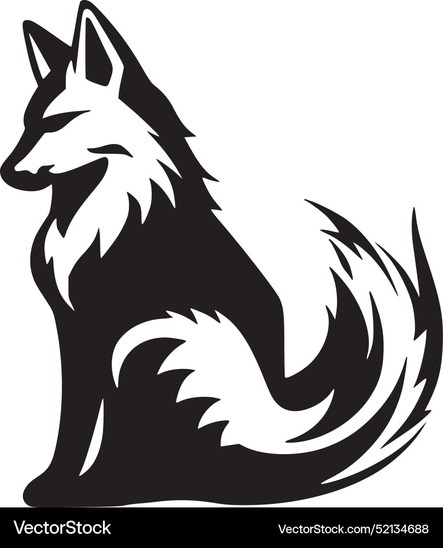 Fox - black and white isolated icon Royalty Free Vector