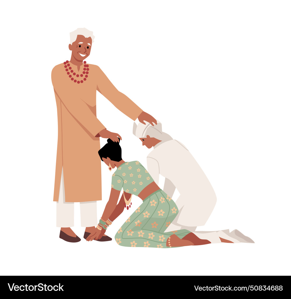 Image of an indian ritual blessing before Vector Image