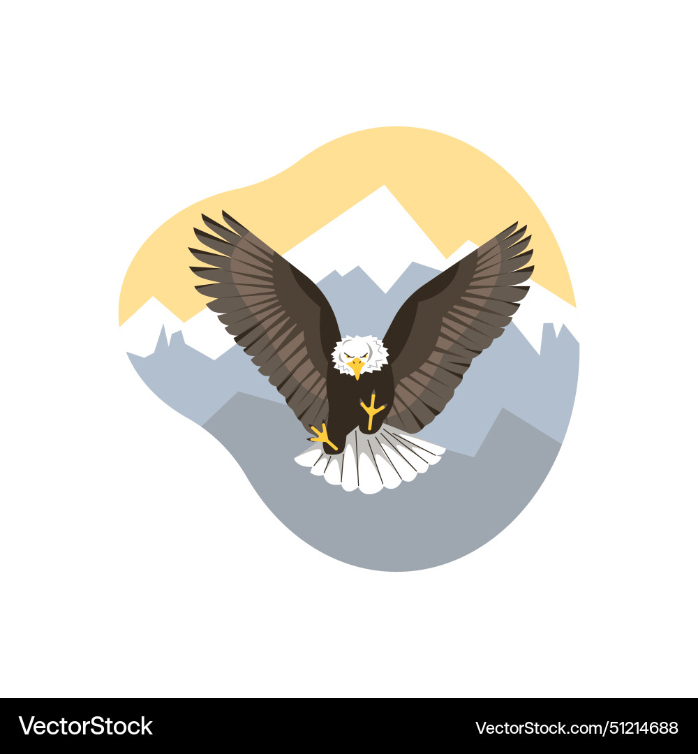 Large wild flying eagle with outstretched wings Vector Image