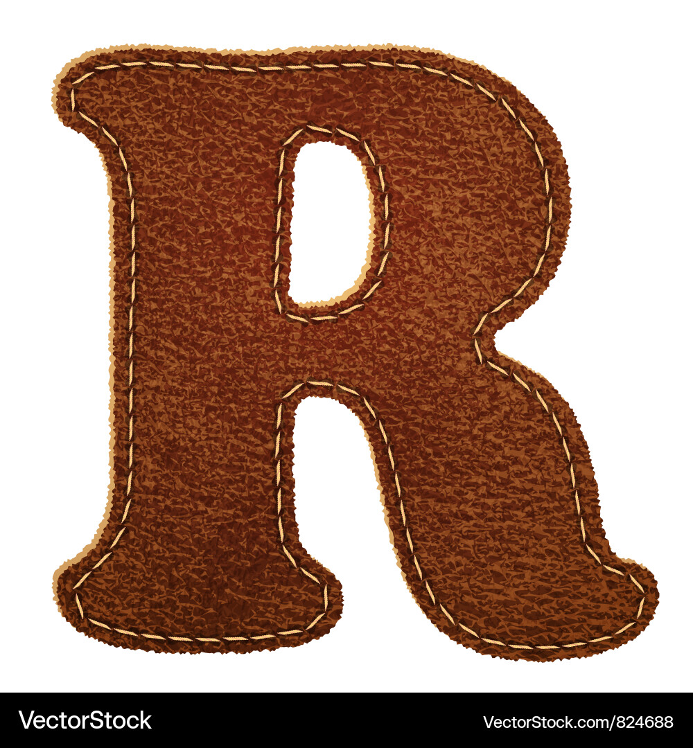 Leather textured letter r Royalty Free Vector Image
