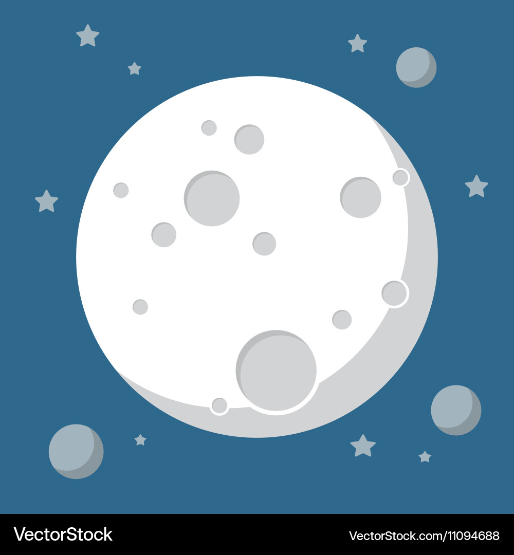 Moon in flat design style Royalty Free Vector Image
