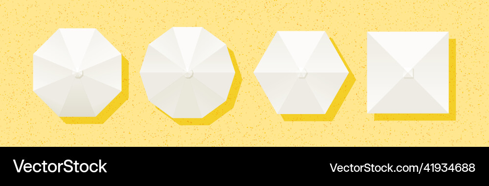 Sun protection white tent top view set for safe Vector Image