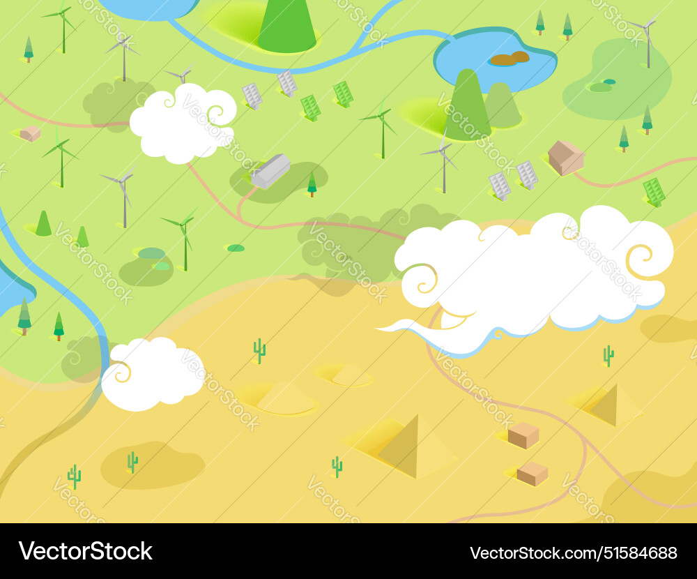 Under sky a003 desertification Royalty Free Vector Image