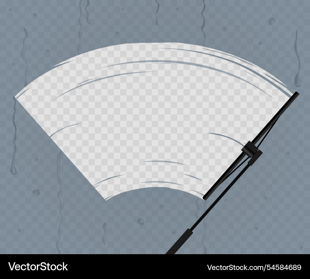 Black wiper cleans the glass in rain Royalty Free Vector