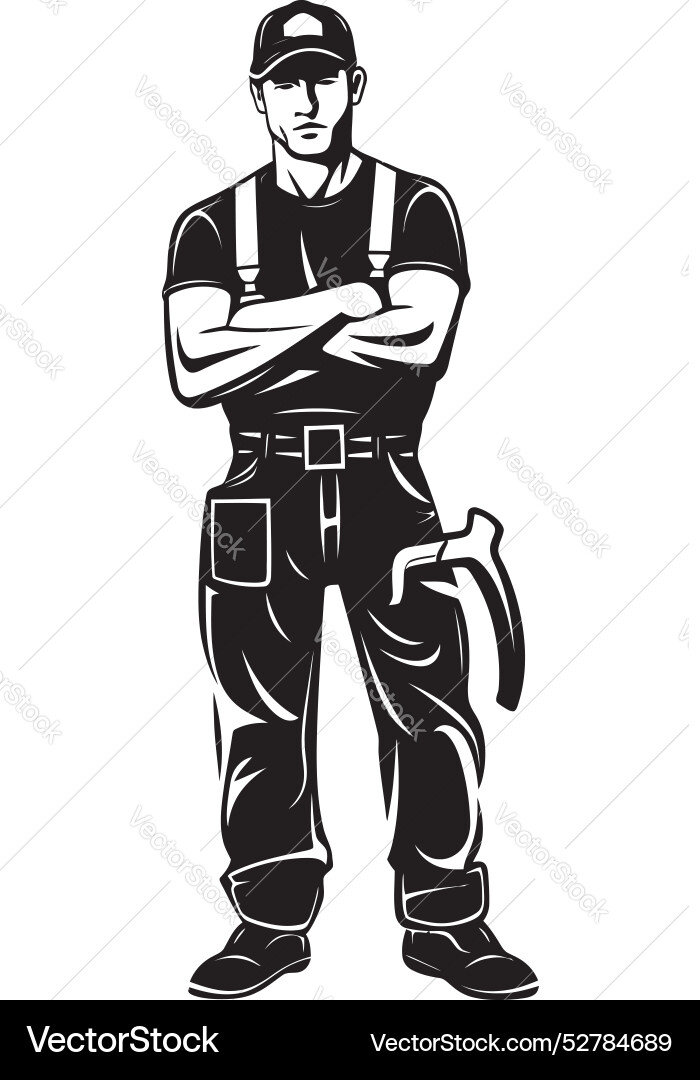 Blue collar badge iconic worker symbol Royalty Free Vector