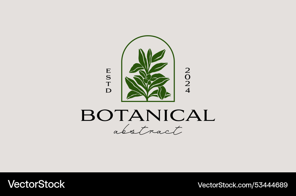 Botanical plant leaf flower logo template Vector Image