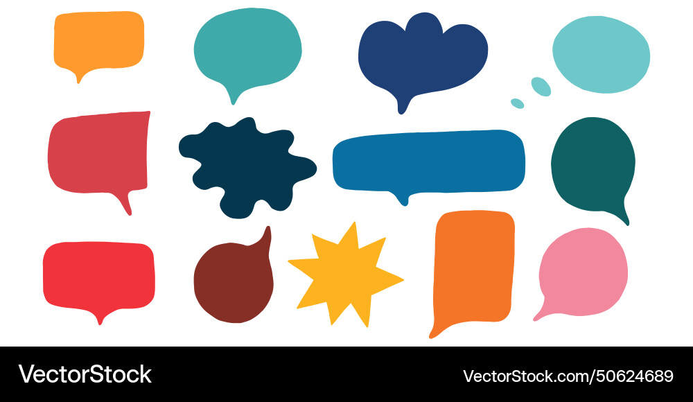 Chat balloon flat pop color Royalty Free Vector Image