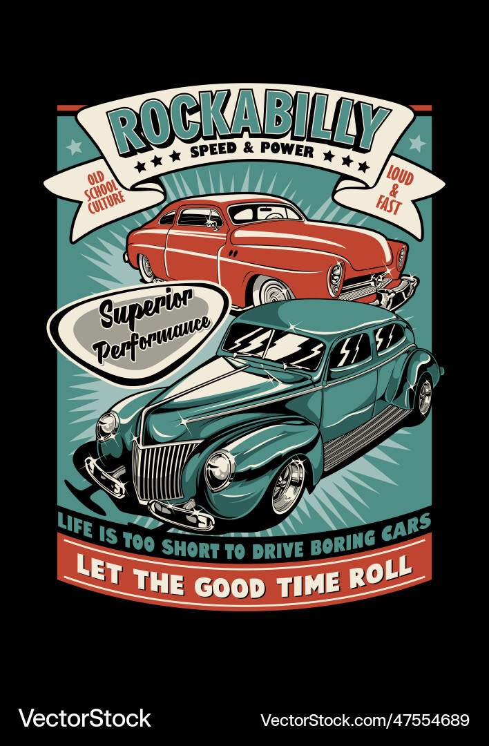 Classic Hot Rod Artwork Royalty Free Vector Image