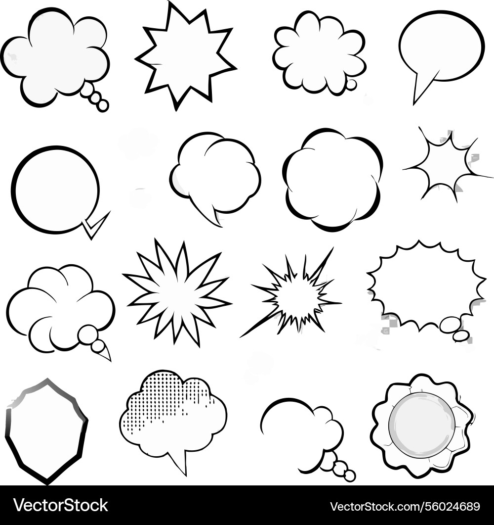 Collection of various comic book style speech Vector Image